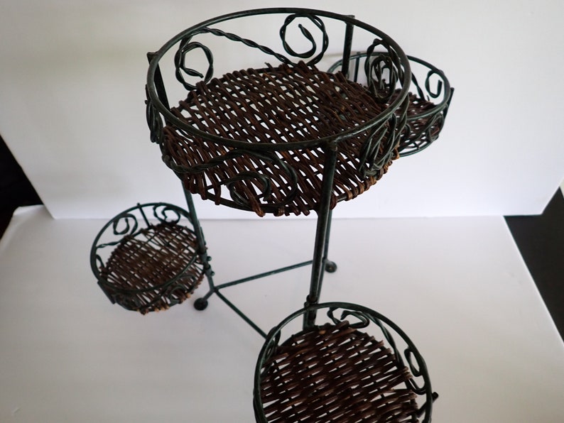 4 Tier Plant Stand, Table Top Plant Stand, Plant Stand, Wrought Iron ...