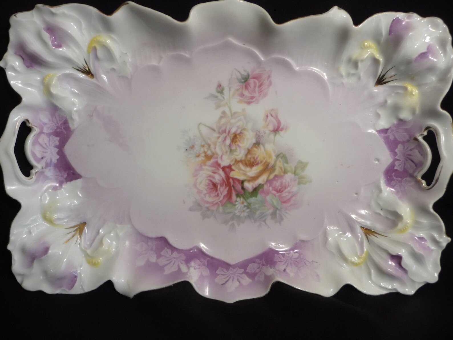 R.S. Prussia Porcelain Tray With Roses, R S Prussia, Marked, Decorative ...