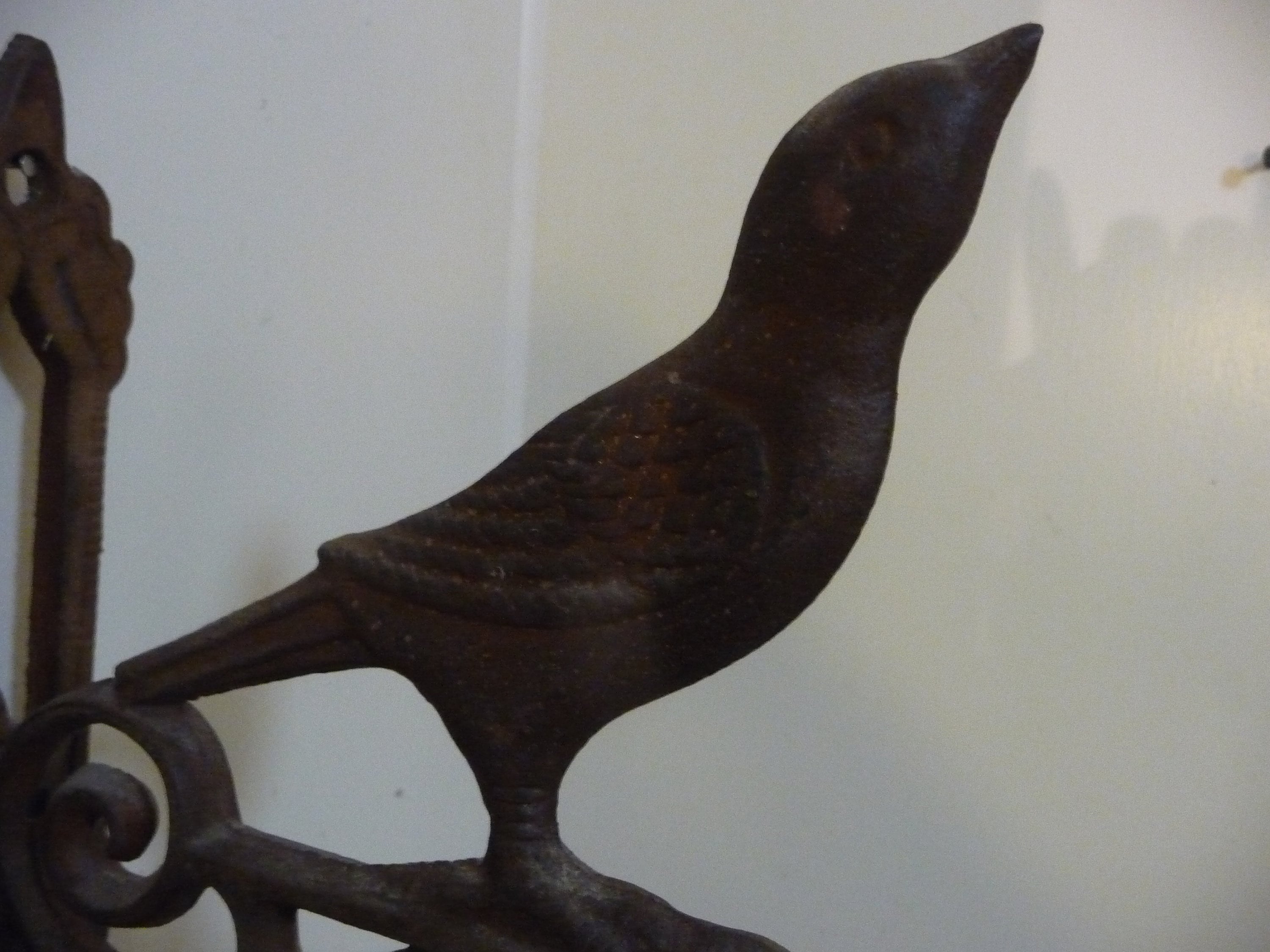 Vintage Cast Iron Mounted Bell With Bird, Garden Bell, Old Farm Bell ...