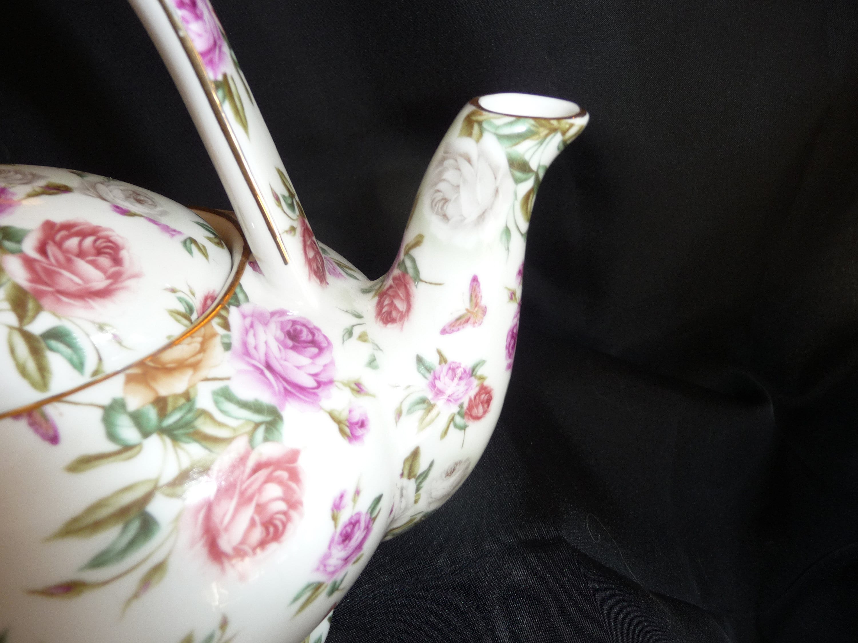 Double Spout Teapot A Special Place Made in China Gold Trim Tea Time - Etsy