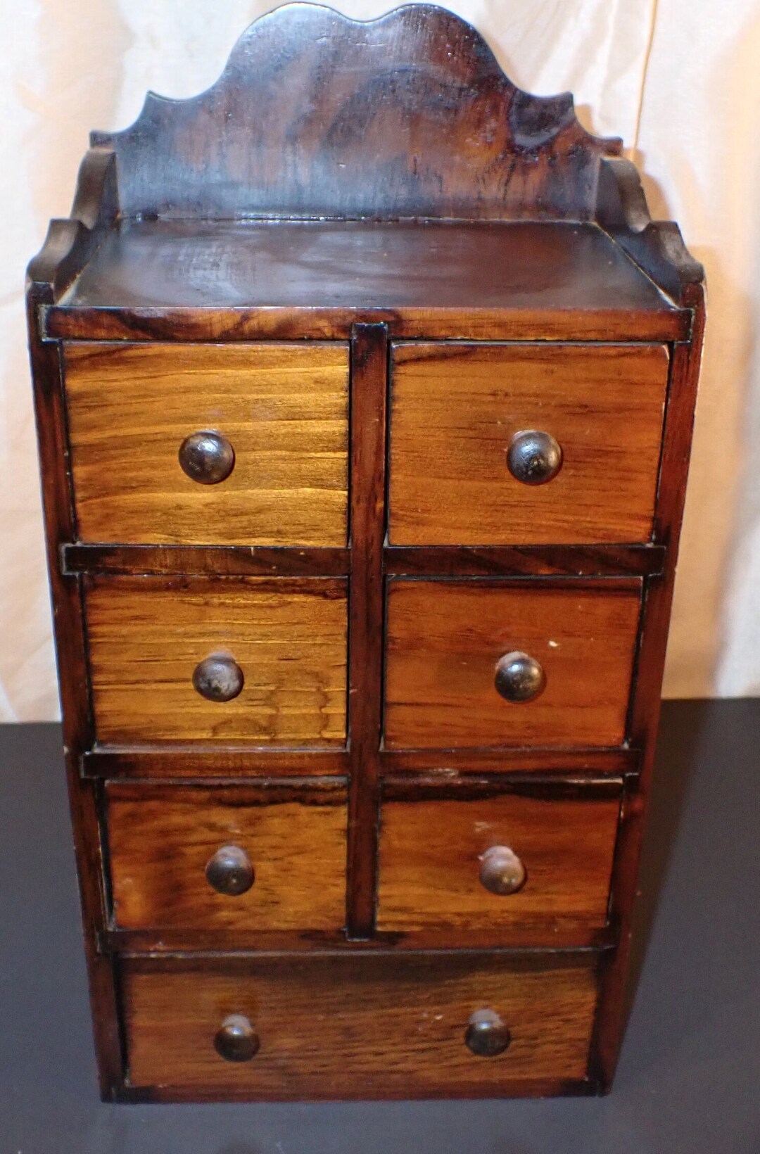 Wooden Wall Hanging Box With 7 Drawers, Sewing Notions Wooden Box, Made ...