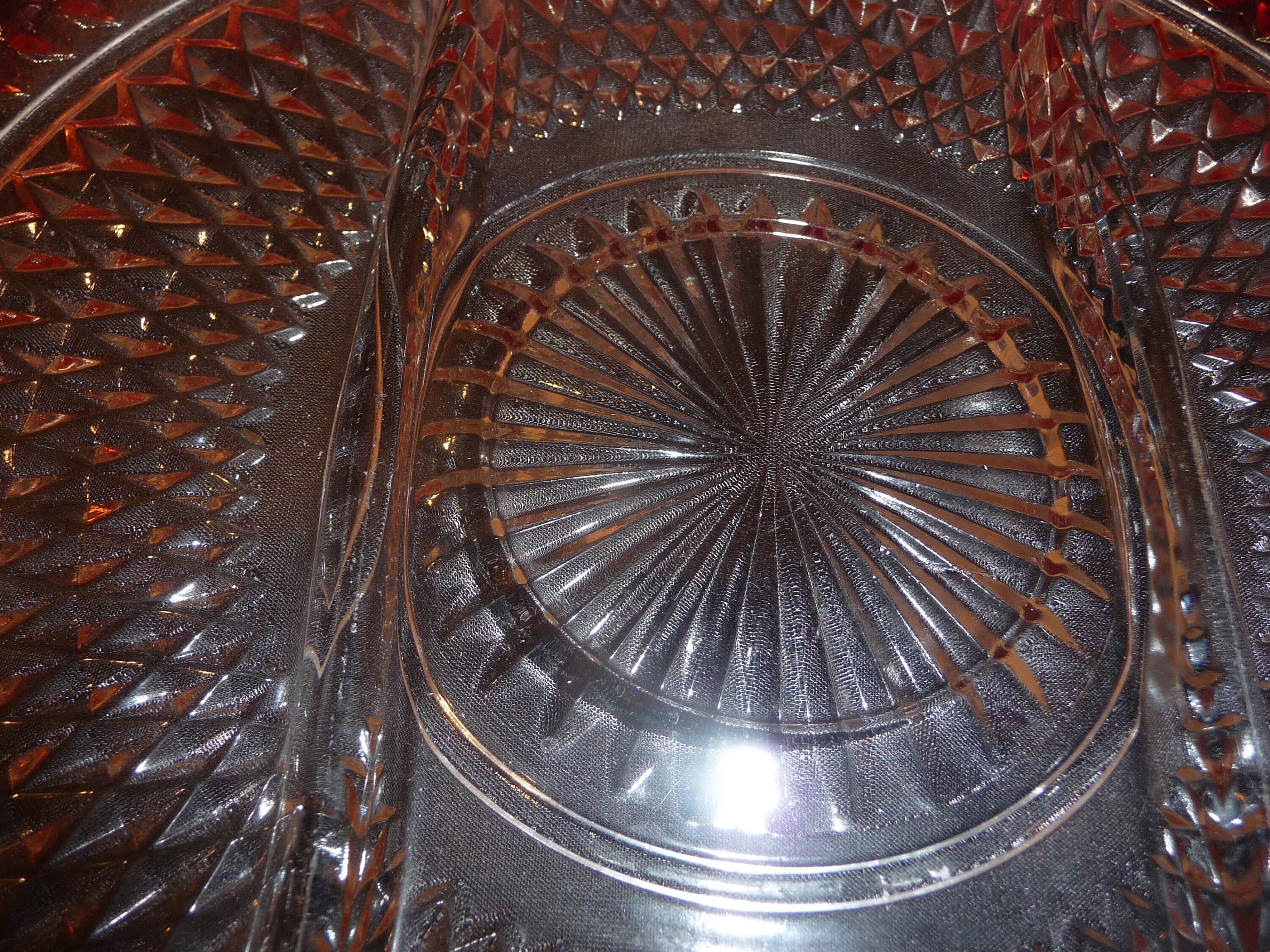 Vintage Indiana Glass Ruby Red 3 Compartment Platter Diamond - Etsy