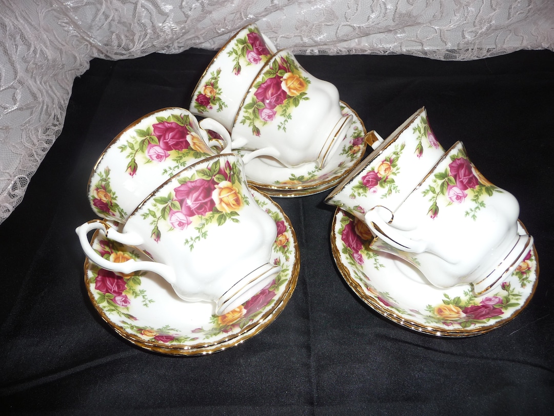 Vintage Royal Albert LTD Old Country Rose Pattern Set of 6 Cups and ...