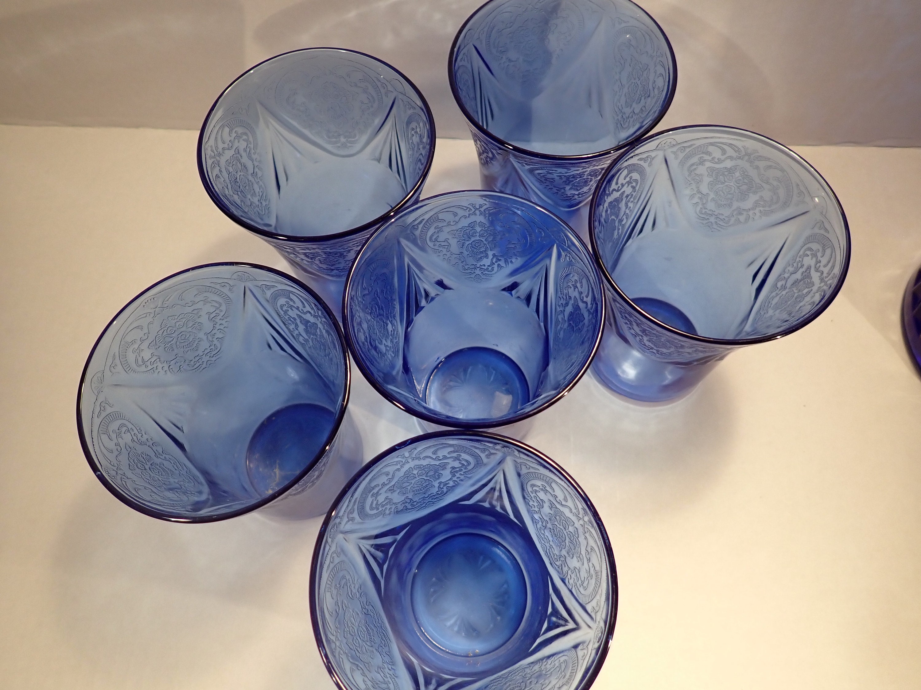 Vintage Hazel Atlas, Royal Lace, Cobalt Blue, Depression Glass, Royal ...