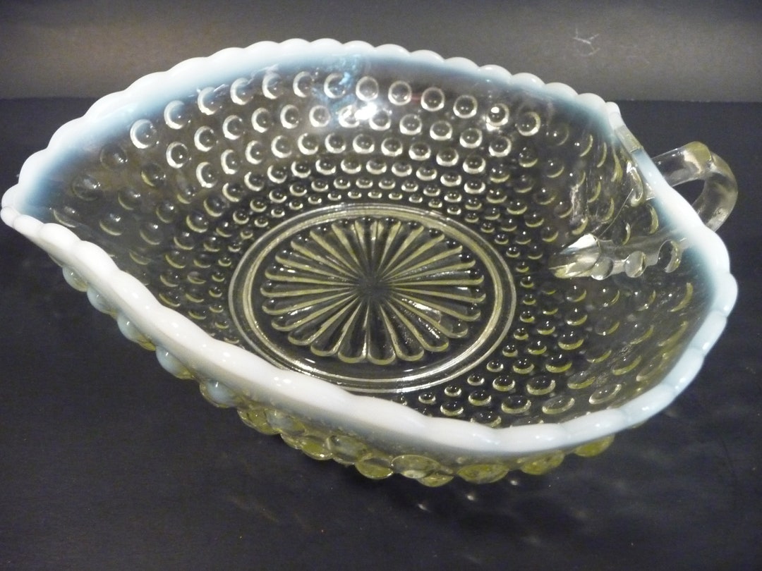 Vintage Anchor Hocking Moonstone Hobnail Heart Dish – Opalescent Glass ...