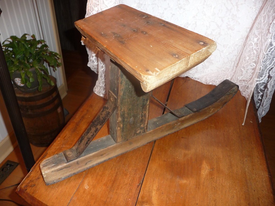 Vintage Jack Jumper Wooden Seat Ski, One Ski Sled, Wooden Sled, Skibock ...