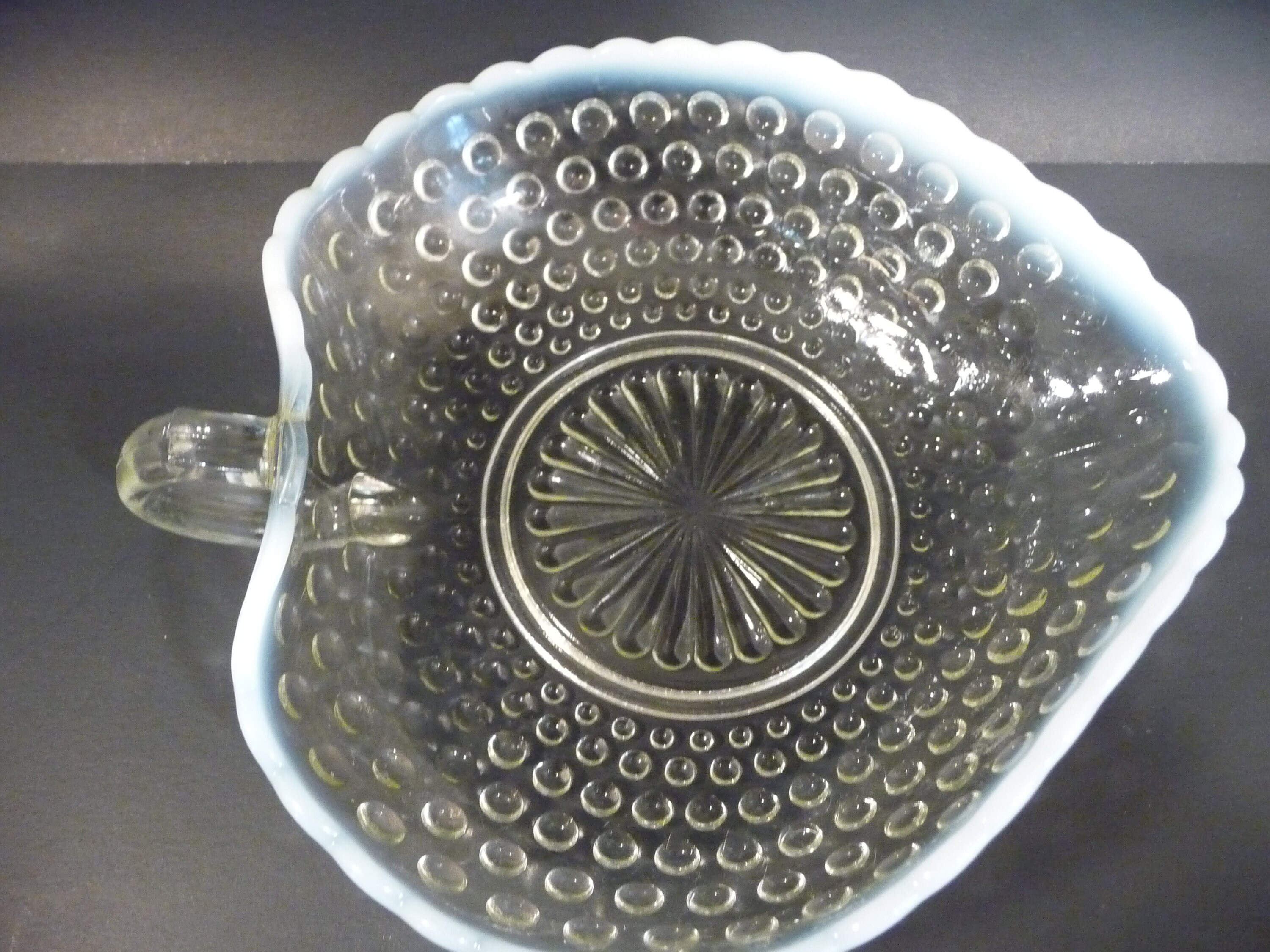 Vintage Anchor Hocking Moonstone Hobnail Heart Dish – Opalescent Glass ...