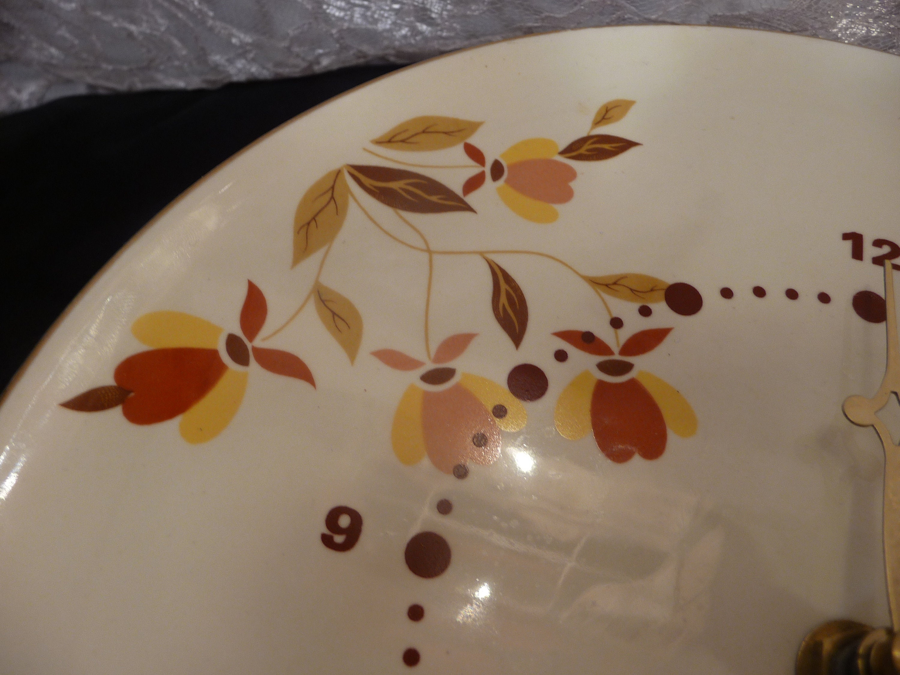 Vintage Jewel Tea, Autumn Leaf Clock, Hall, Salesman's Award Wall Clock ...