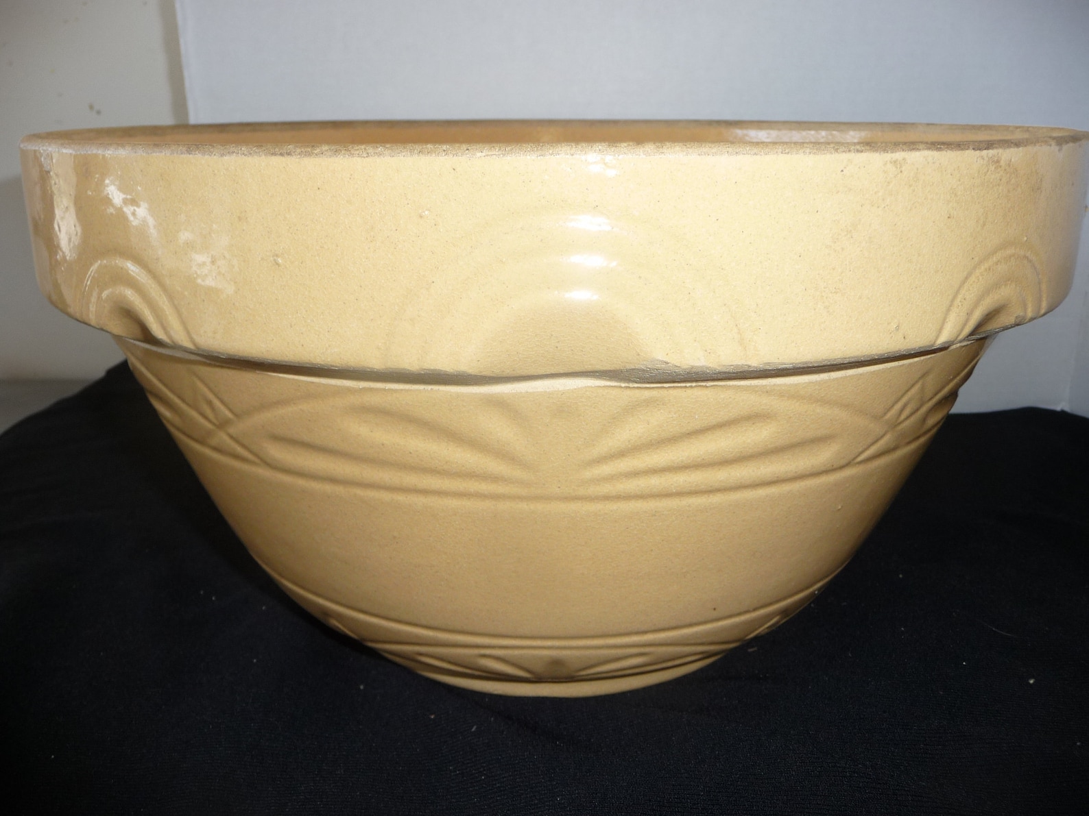 Vintage Yellow Ware Pottery Mixing Bowl, Old Yellow Stoneware Bowl - Etsy