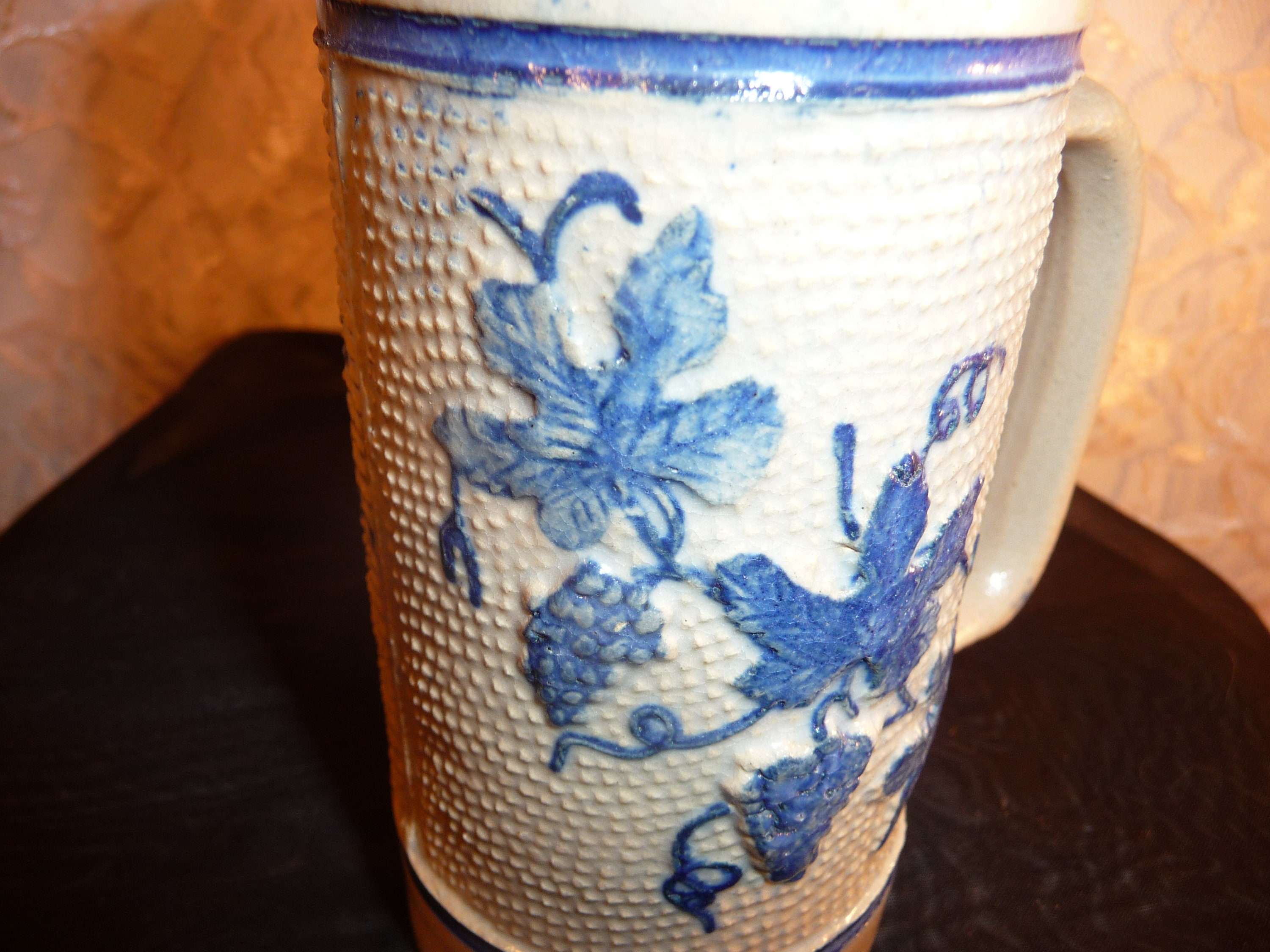 Vintage Blue/gray White's Pottery, Utica, NY, Prosit Mug, Stoneware ...