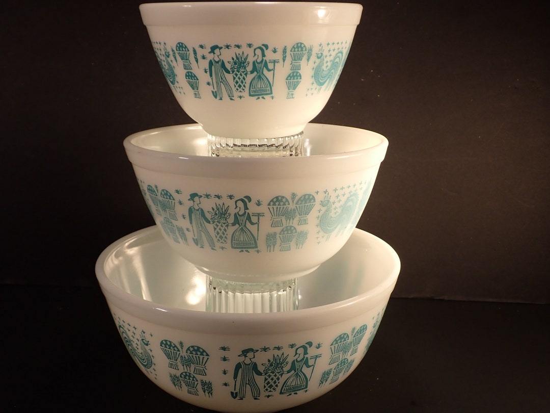 Vintage Pyrex Amish Butterprint Mixing Bowls, Pyrex Nesting Bowls ...