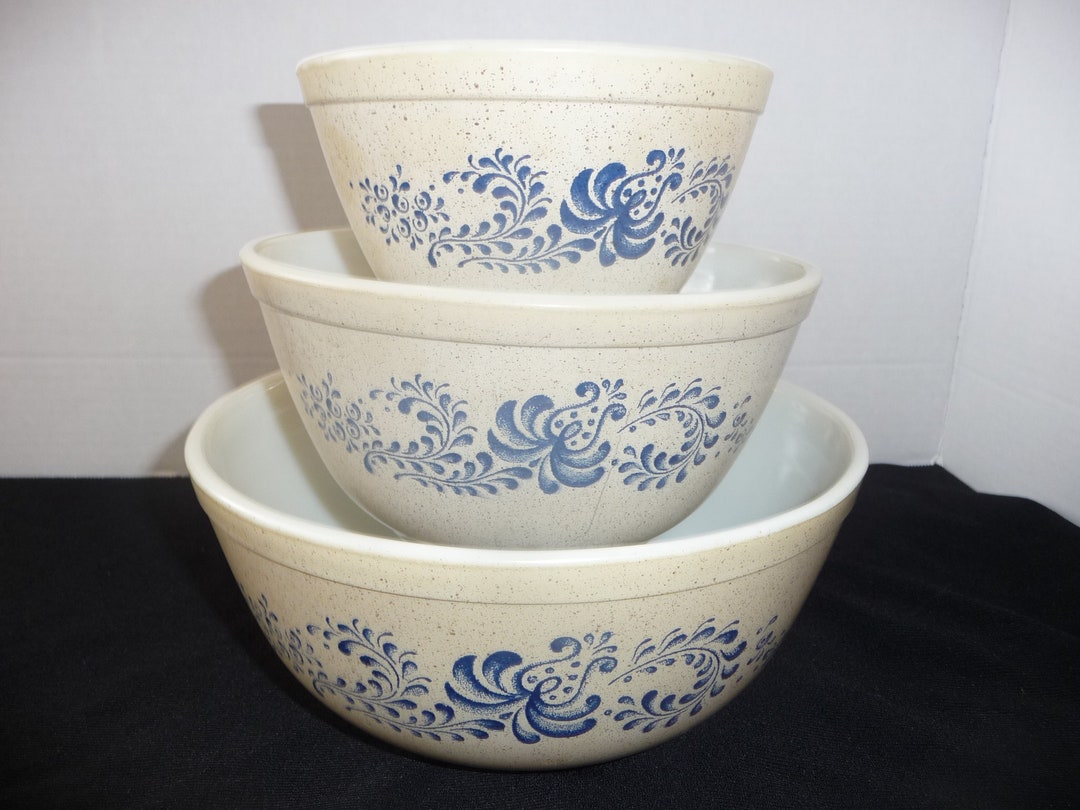 Vintage Pyrex Homestead Mixing Bowls, Bowls-401-402-403-, Pyrex Nesting ...