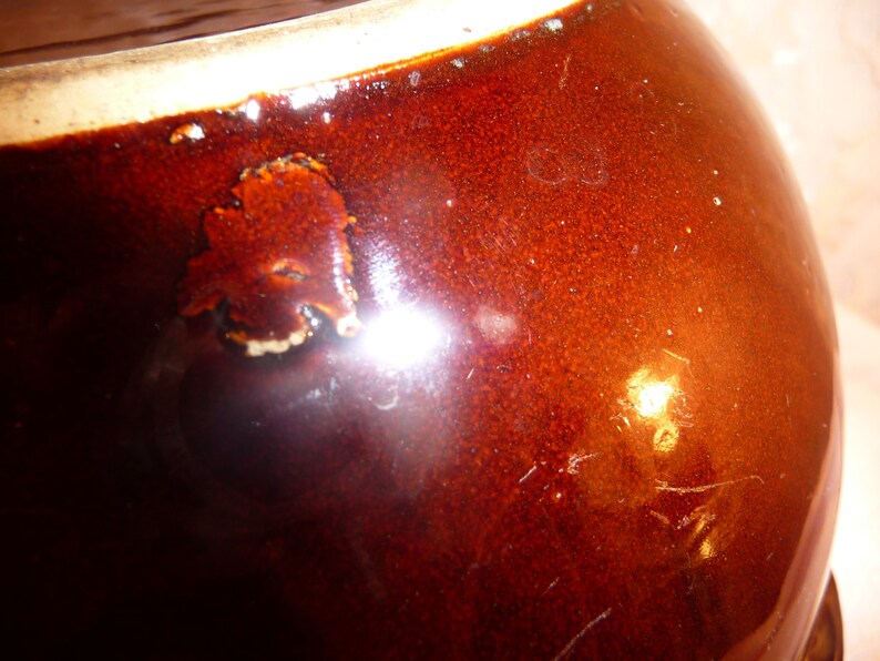 Vintage Bean Pot USA Pottery, Brown Stoneware Pot, With Lid, Crock Pot ...