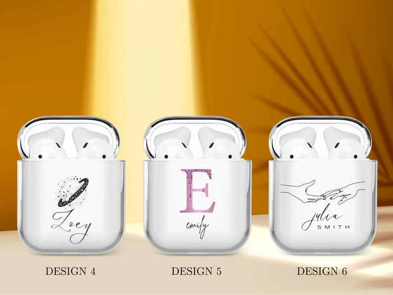 Personalised Name Airpods Case Name Initial Clear Transparent Case Gift ...