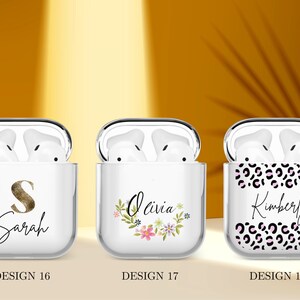 Personalised Name Airpods Case Name Initial Clear Transparent Case Gift ...