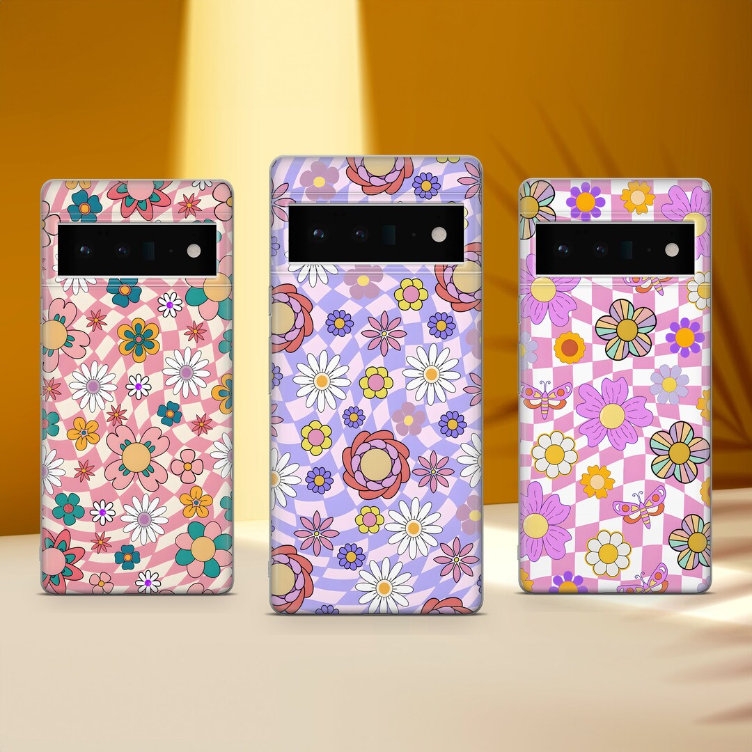 Floral Hippie Phone Case 70s Retro Groovy Cover for Google Pixel 9A 9 ...