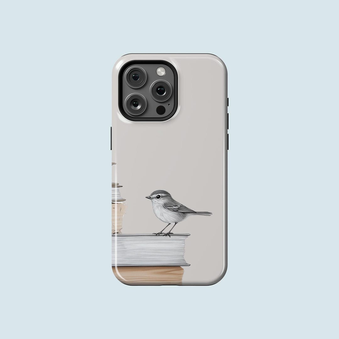 Minimalistic Bird Phone Case Aesthetic Books Phone Cover Fit for iPhone ...