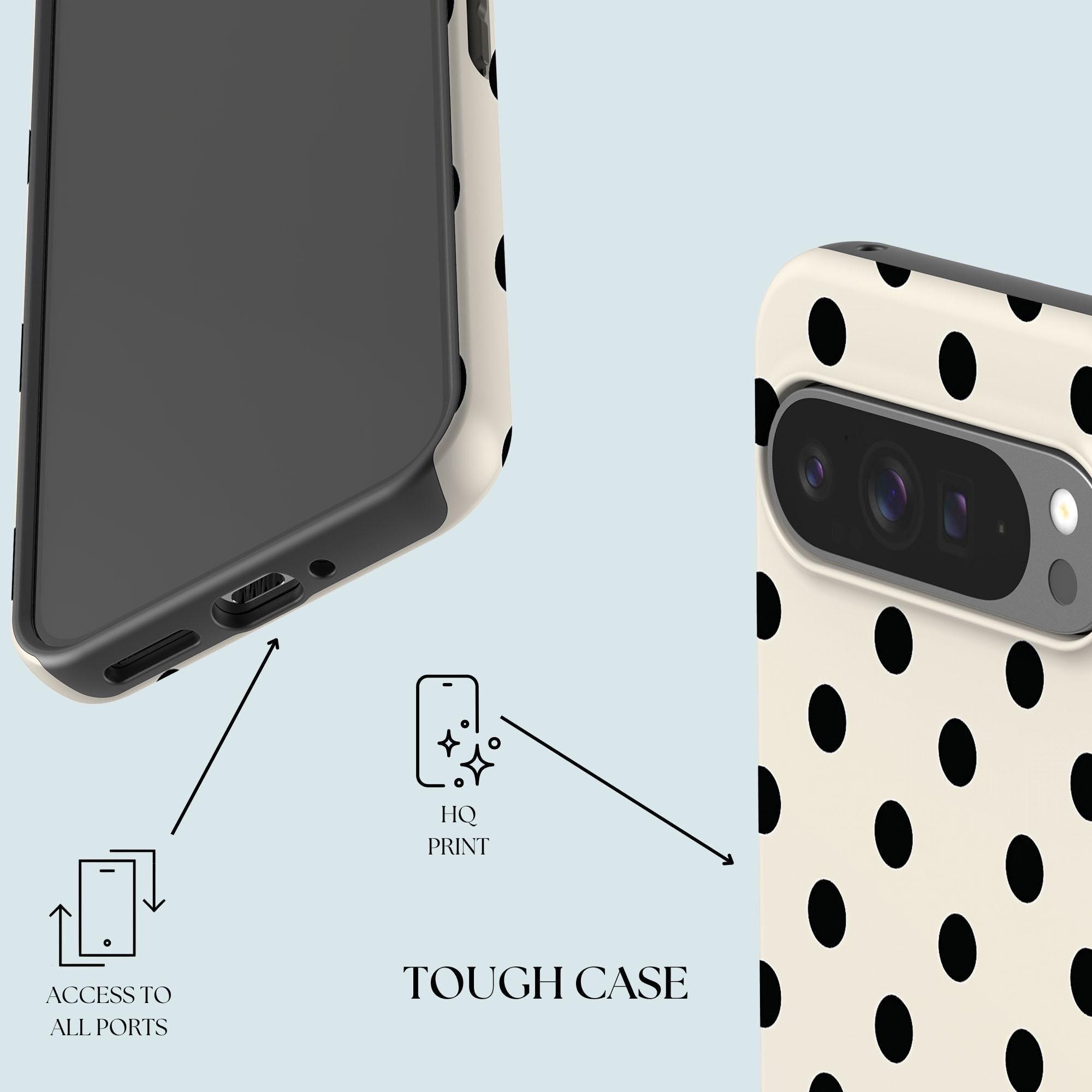 Black Polka Dots Phone Case Dots Pattern Phone Cover Fit for Google ...