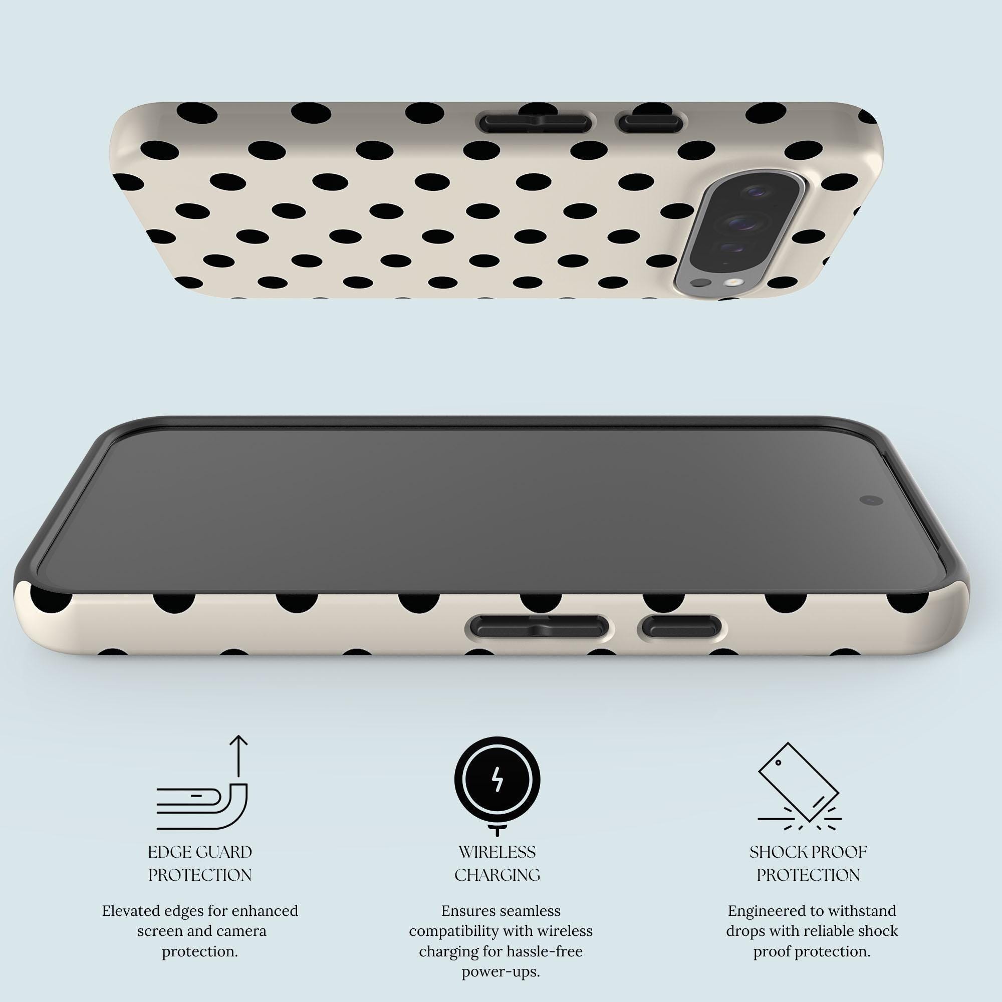 Black Polka Dots Phone Case Dots Pattern Phone Cover Fit for Google ...
