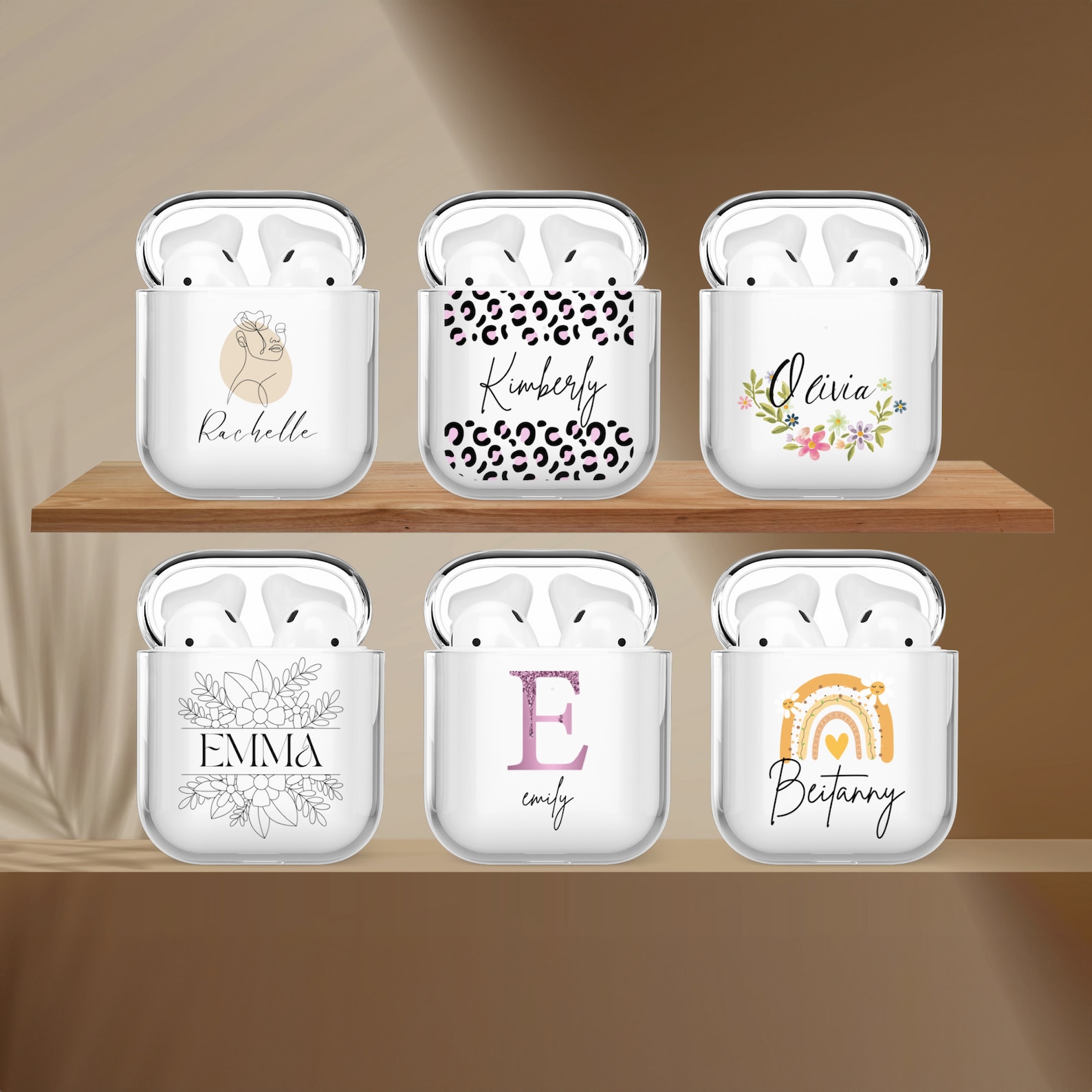 Personalised Name Airpods Case Name Initial Clear Transparent Case Gift ...
