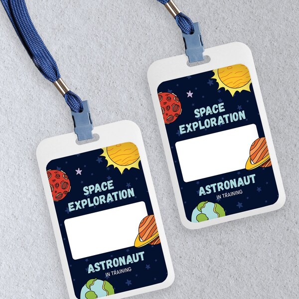 Printable Space Name Badge - Etsy