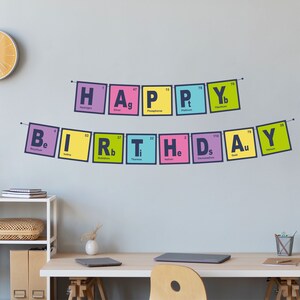 Periodic Table Happy Birthday Banner Science Party Bunting - Etsy Australia