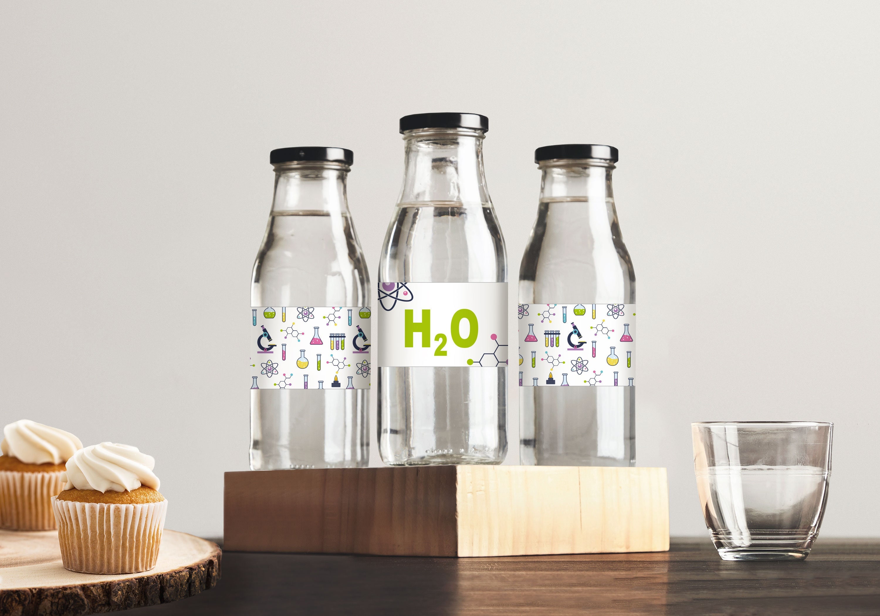 Science Party Water Bottle Labels, Chemistry Water Bottle Wraps ...