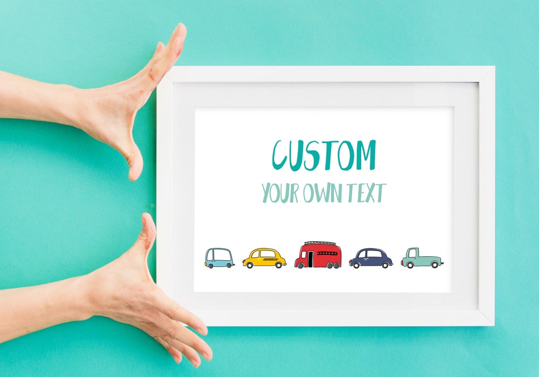 Cute Cars Custom Text Poster Cars Birthday Custom Sign Red - Etsy