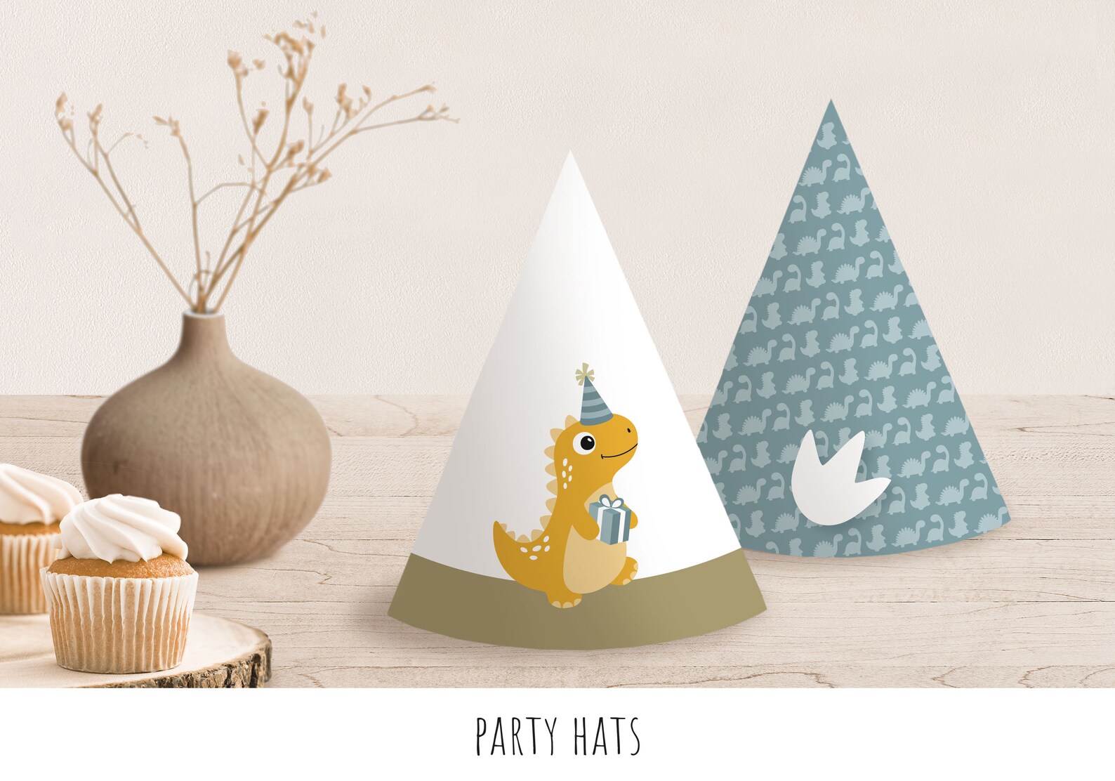 Dinosaurs Centerpiece Figures, Cute Dinosaurs Cake Toppers, Printable T ...