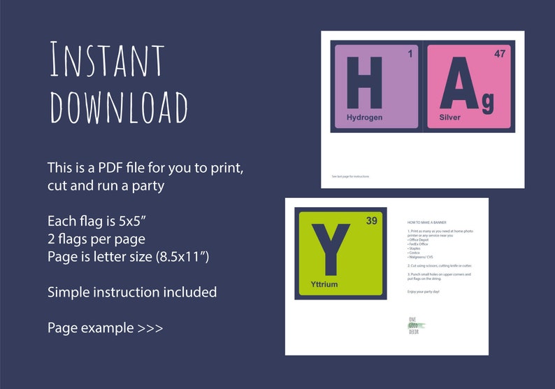 Periodic Table Happy Birthday Banner Science Party Bunting - Etsy Australia