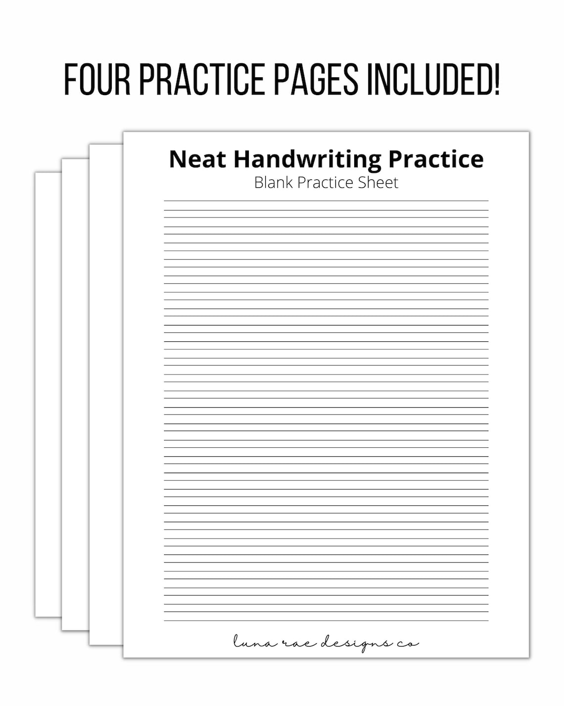 Neat Handwriting Practice Sheets | Digital Download | Adult Handwriting ...