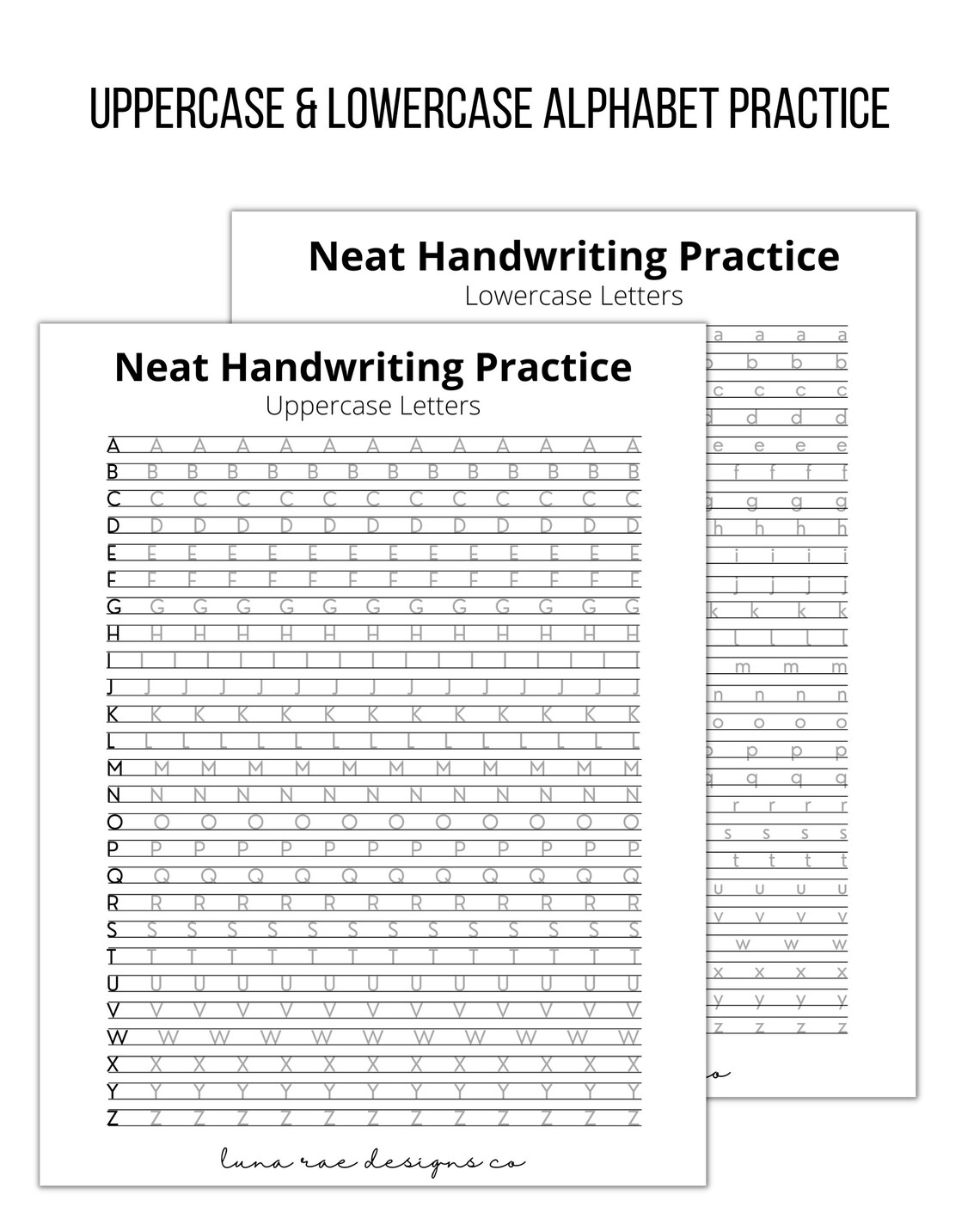 Neat Handwriting Practice Sheets | Digital Download | Adult Handwriting ...