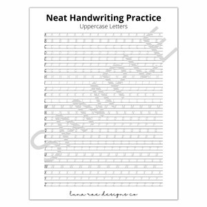 Neat Handwriting Practice Sheets | Adult Handlettering Workbook ...
