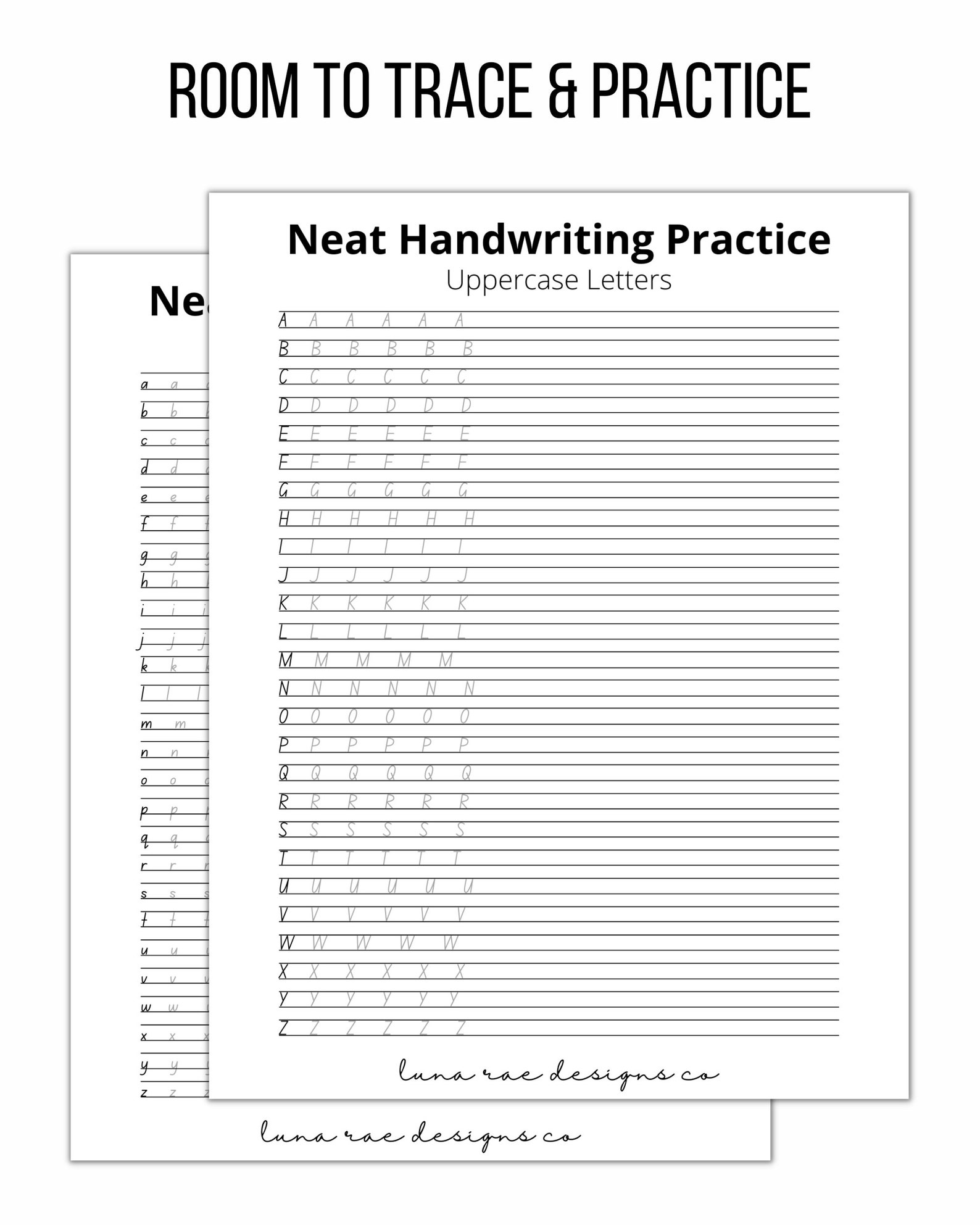 Neat Handwriting Practice Sheets | Digital Download | Adult Handwriting ...