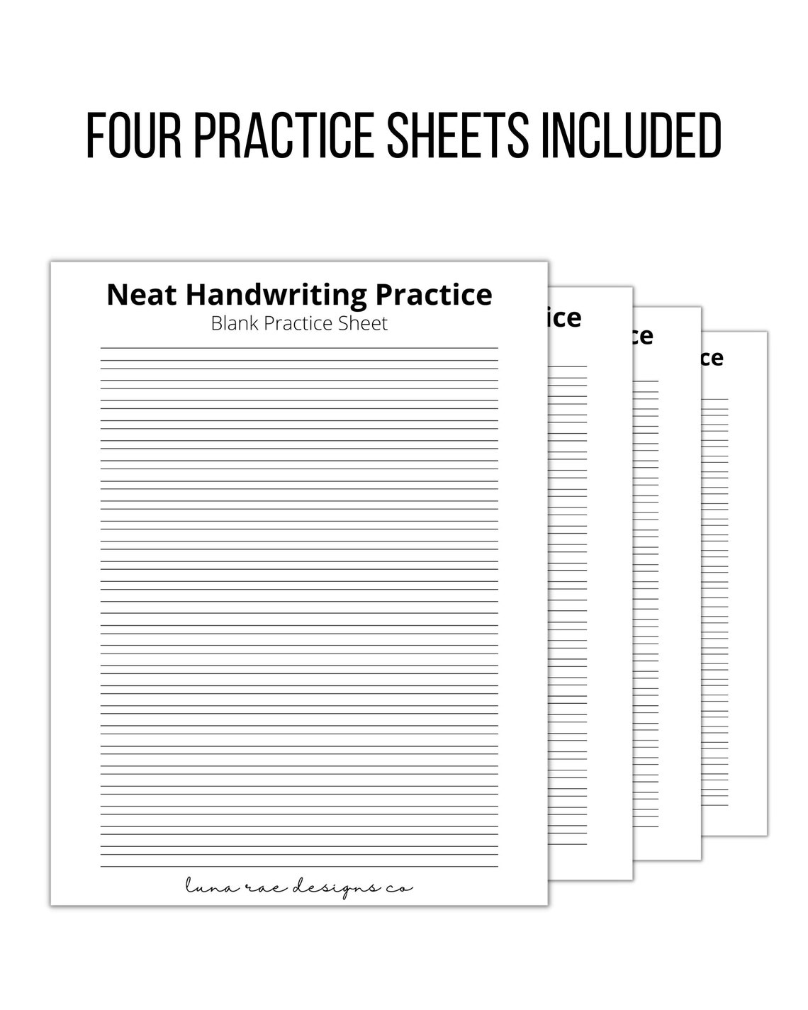 Neat Handwriting Practice Sheets | Digital Download | Adult Handwriting ...