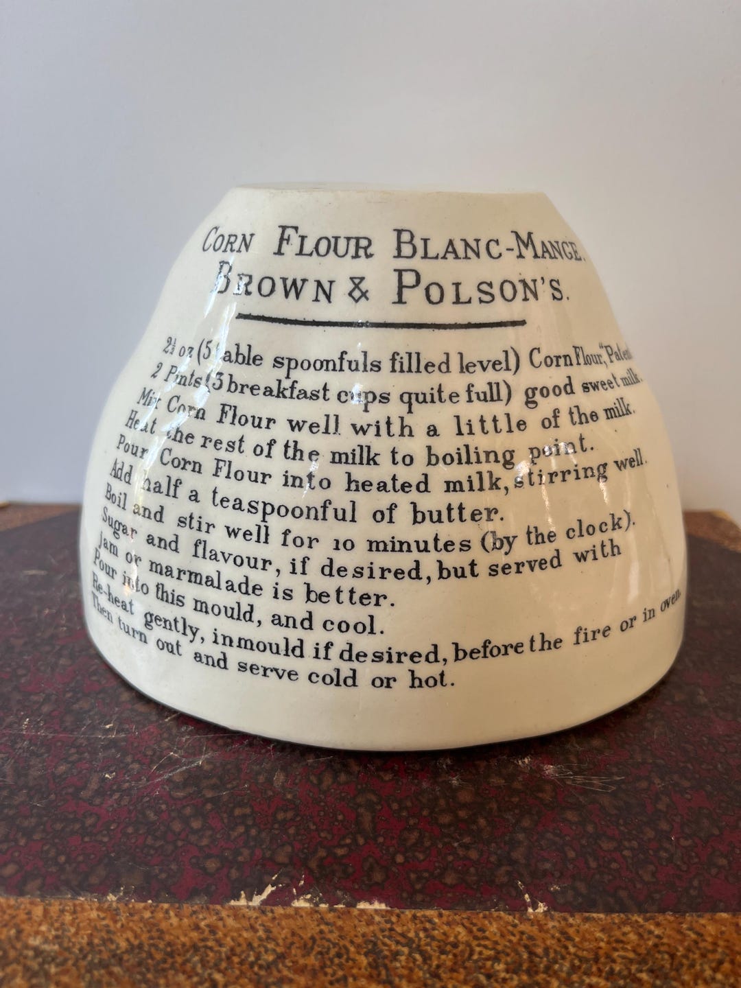 Antique Brown & Polsons Corn Flour Blanc-mange English Mould - Etsy