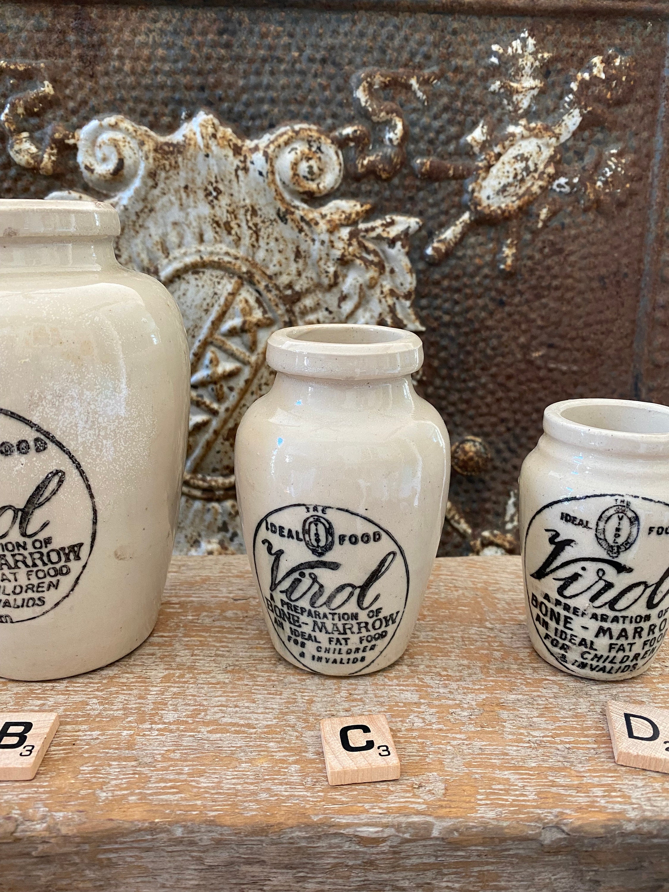 English Antique Virol - Bone Marrow - Stone Pot C. 1890 - Choice of ...