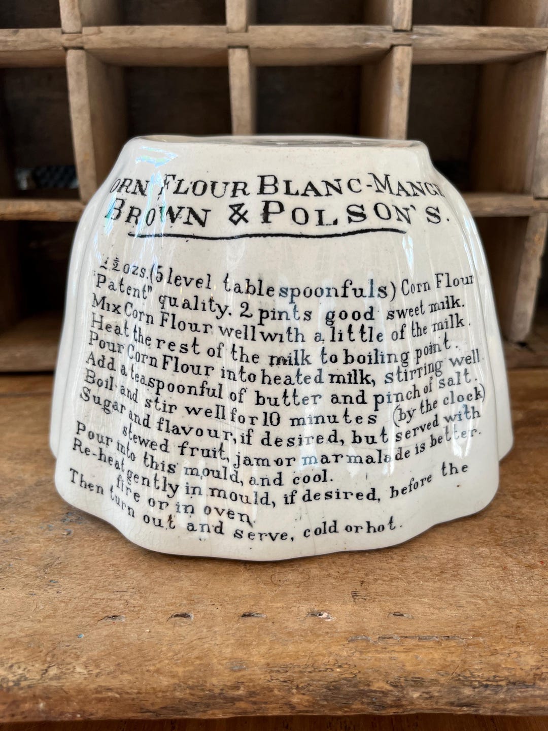 Antique Brown & Polsons Corn Flour Blanc-mange English Mould With ...