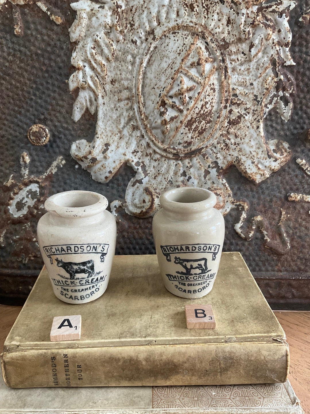 Antique English Rare RICHARDSONS Thick Cream Scarborough Cow Image - Etsy