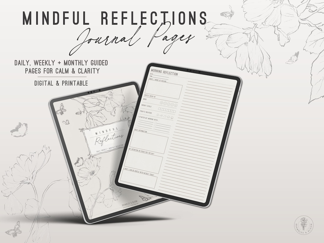 Mindful Reflections Journal | Printable Daily, Weekly & Monthly Pages ...