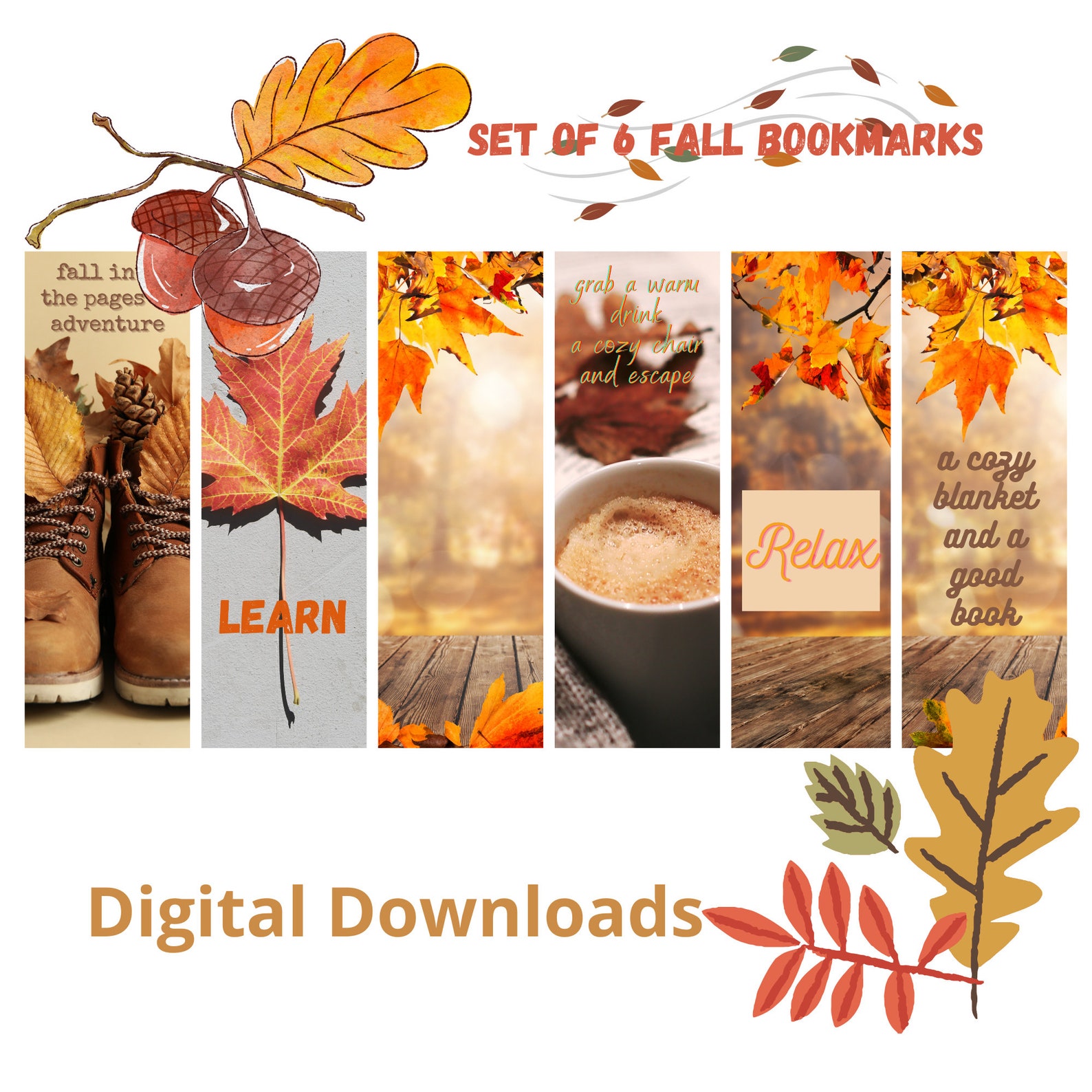 Fall Into a Good Book Printable Bookmarks, Fall Bookmarks, Fall ...