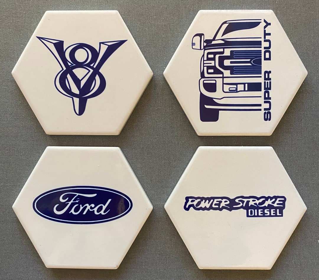 Ford V8 Power Stoke Super Duty Hexagon Coasters Set of 4 - Etsy
