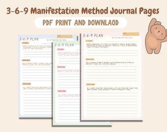 369 Manifestation Method Journal Page, Print and Download PDF, Digtital ...