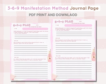 369 Manifestation Method Journal Page, Print and Download PDF, Law of ...