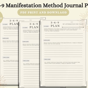 369 Manifestation Method Journal Page, Print and Download PDF, Digtital ...