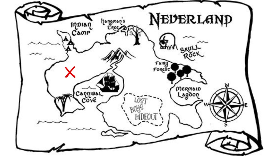 Neverland Treasure Map - Etsy
