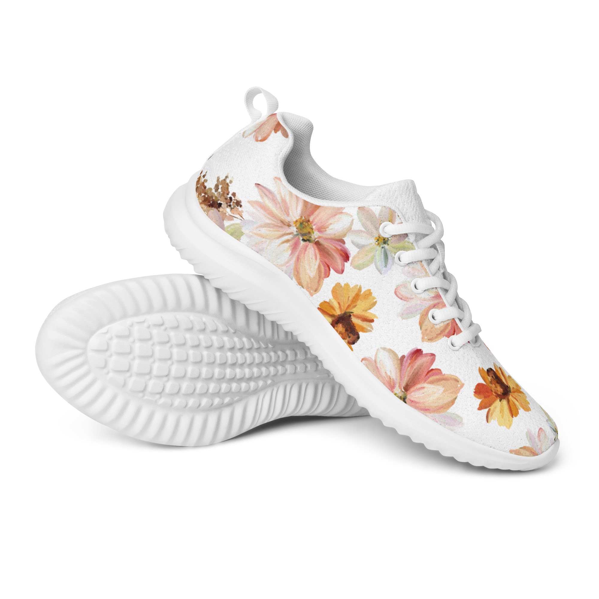 Floral Print Women's Athletic Shoes: Custom Spring Sneakers - Etsy