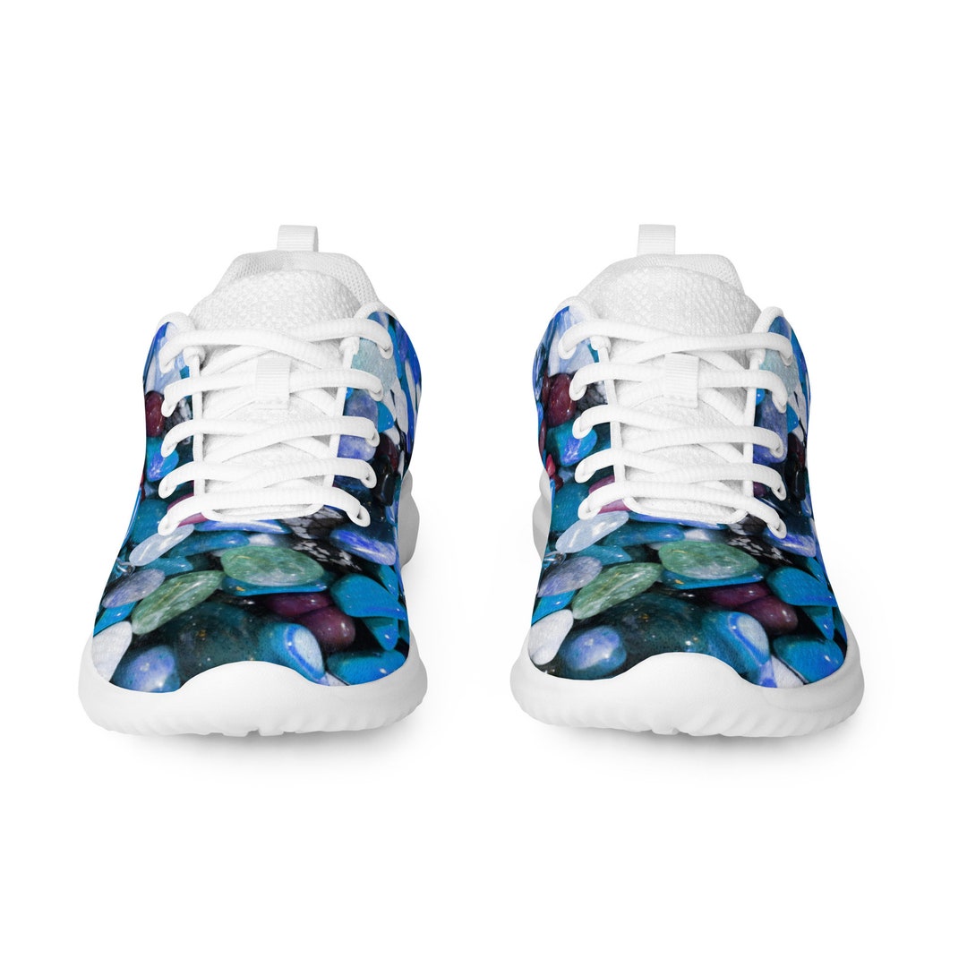 Blue Pebbles Custom Womens Athletic Shoes, Comfy and Lightweight ...