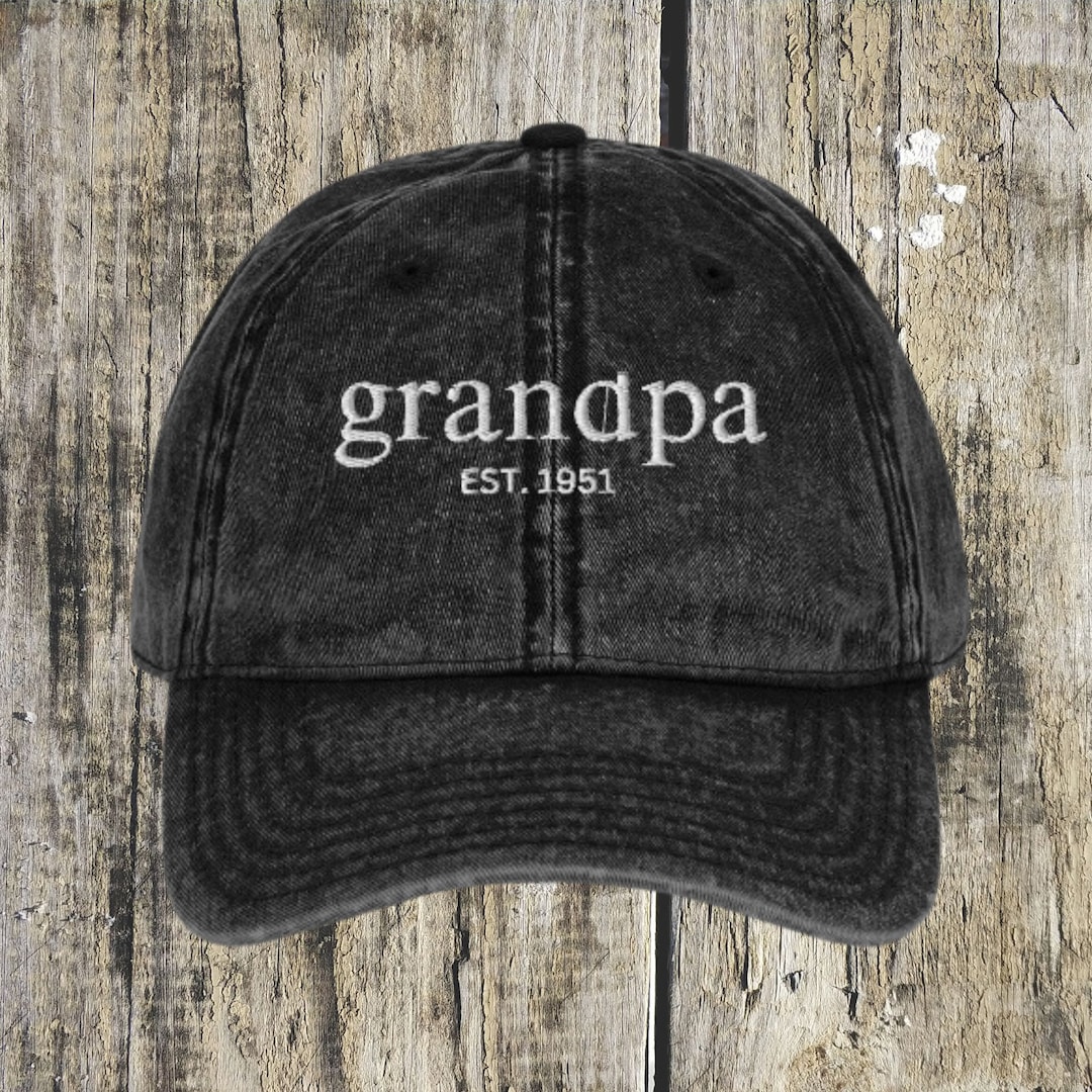 Custom Embroidered Vintage Style Grandpa Baseball Cap, Custom Date Est ...