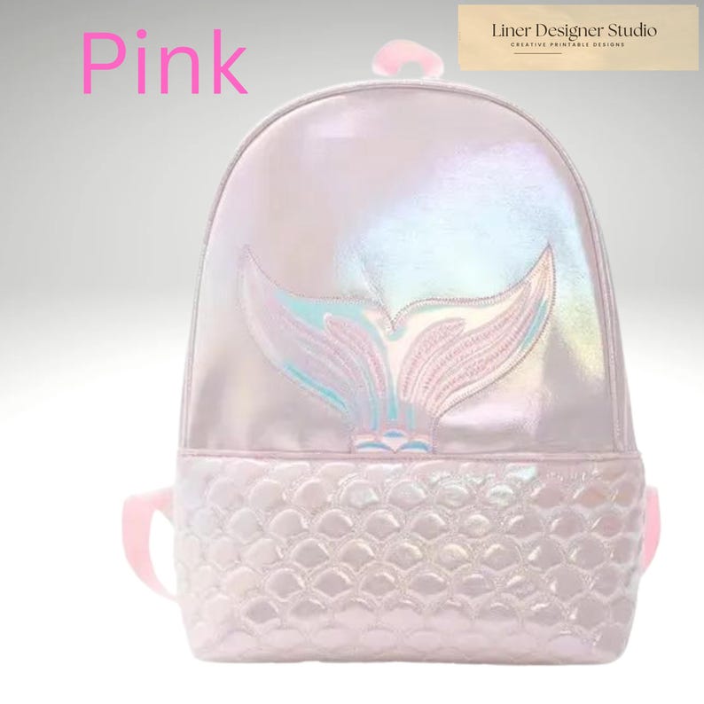 Personalized Mermaid Backpack: Custom Embroidered Nylon School Bag - Etsy